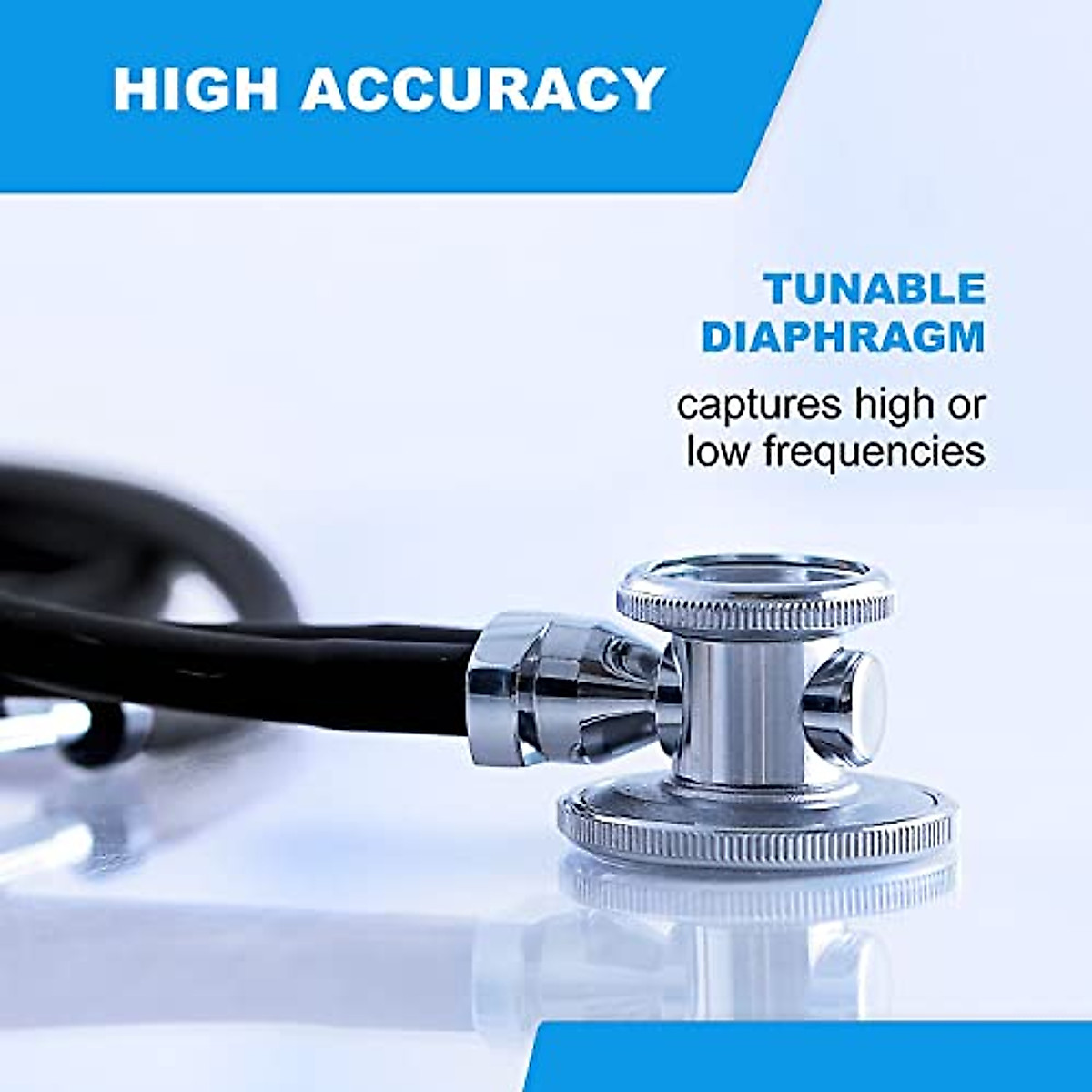 Primacare DS-9298 Black Medical Clock Stethoscope with Analog Watch, 22" Tubing Convertible Regular Sprague Rappaport Stethoscopes, First Aid Emergency Essential Kits with Headset