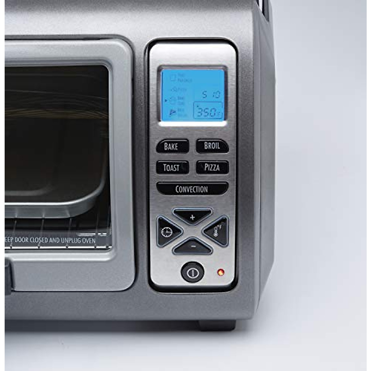 Hamilton Beach Digital Countertop Toaster Oven with Easy Reach Roll-Top Door, 6-Slice, With Bake Pan, Stainless Steel (31128)