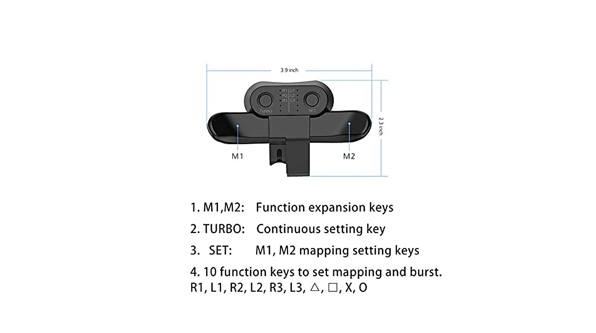 Controller Paddles for PS4, Controller Back Button Attachment, Customization Mapping Buttons ...