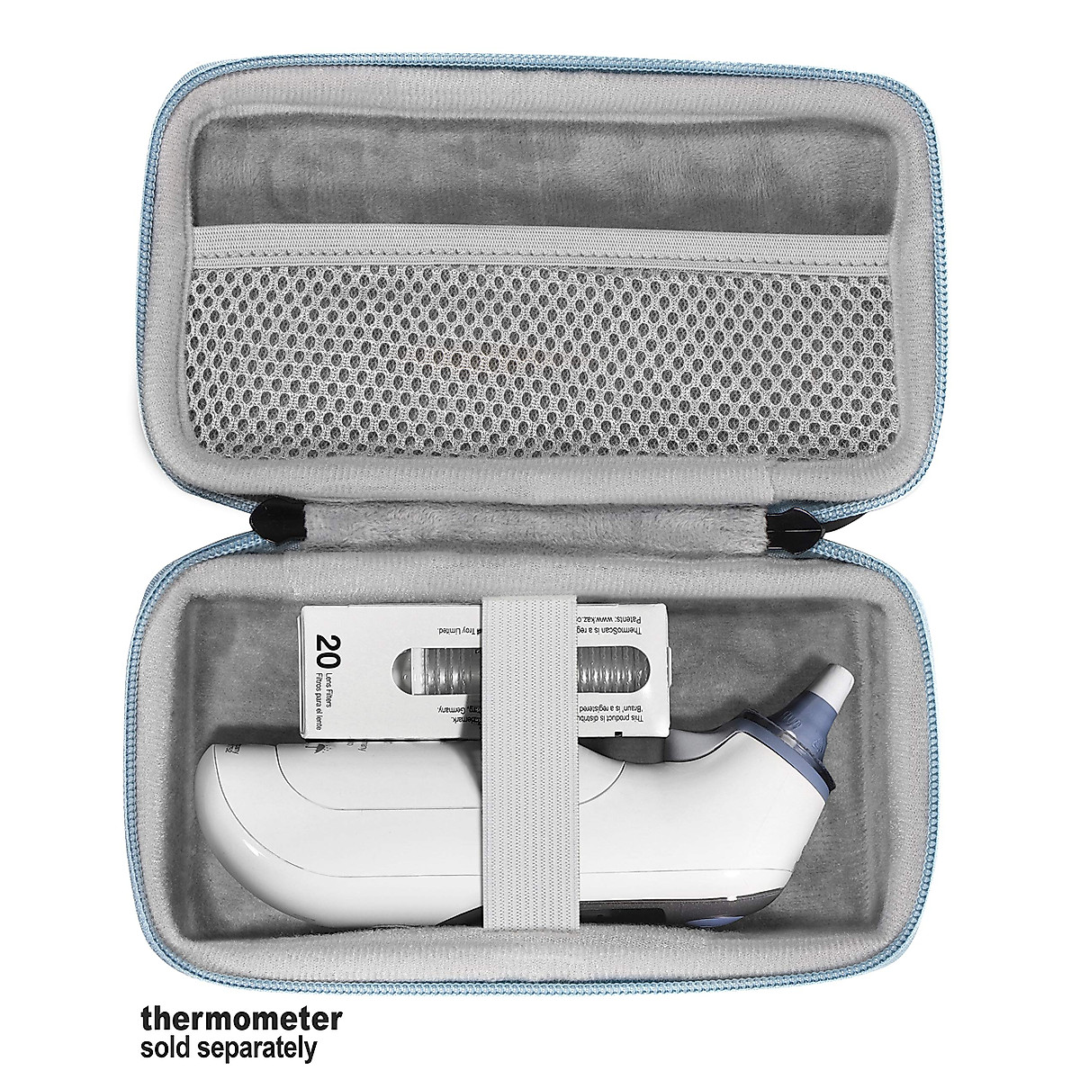 CaseSack Thermometer Case for Ear/Infrared Thermometer Like Braun ThermoScan 7, 7+, 5 IRT6500, 3; iProven, iHealth, MILDSIX, KDT, EasyEast, CandyCare, LAMIG, Hugum, GoodBaby, Famidoc, Anthsania