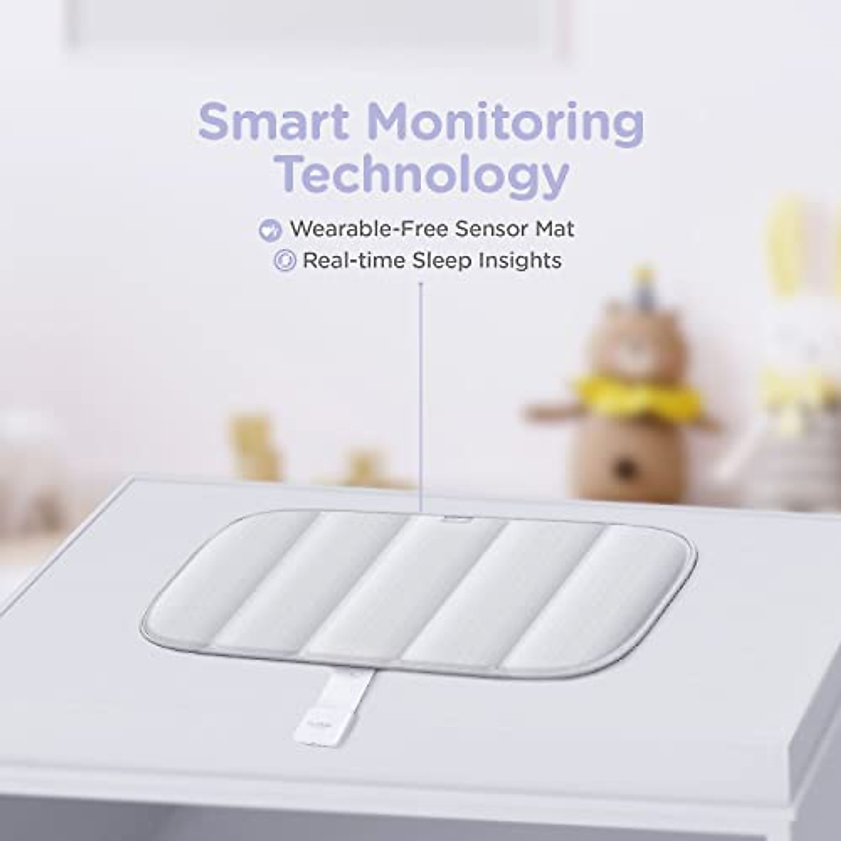 Hubble Connected Dream+ Non-Wearable, Smart Wi-Fi Enabled Baby Movement Monitor for Heart-Rate and Breathing Supervision, HD Baby Camera with Preloaded Soothing Sounds & White Noise - FSA/HSA Eligible