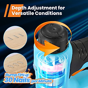 Cordless Brad Nailer, GoGonova Battery Powered 18 Gauge 2-in-1 Nail Gun/Staple Gun, Accepts 5/8'' Nails/Staples for Upholstery and Woodworking, Including 2AH Battery, Charger, 1000 Nails and Staples