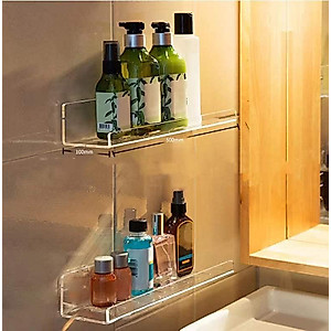 4 Pack Clear Acrylic Floating Wall Ledge Shelf for,15'' Invisible Mounted Nursery Kids Bookshelf for Room,Modern Funko Pop Display Shelves Toy Storage (Pack of 4)