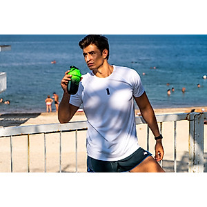 SHAKESPHERE Tumbler Cooler Shaker - Protein Shaker Bottle and Smoothie Cup, 24 oz - Bladeless Blender Cup Purees Raw Fruit with No Blending Ball – Powder Mixer for Pre Workout Gym (Ombre Green)