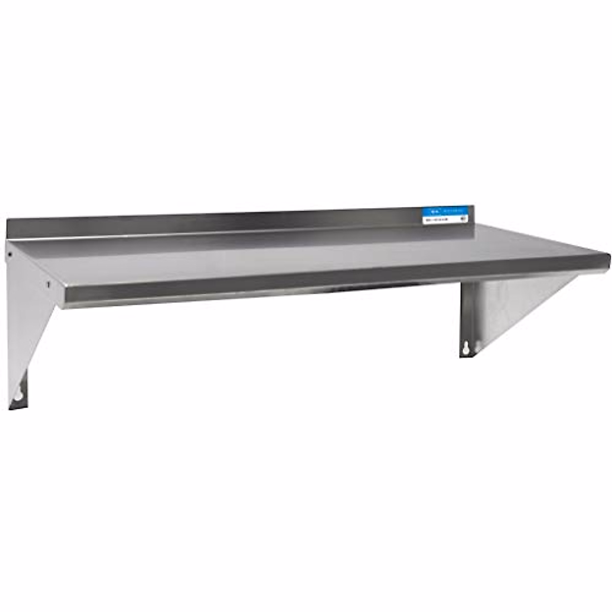 BK Resources Stainless Steel Wall Shelf, 12"x 36", 18 Gauge T-430 Steel, NSF Commercial Kitchen Food Service Use, 1.5" Backsplash, Angle Supports, BKWSE-1236