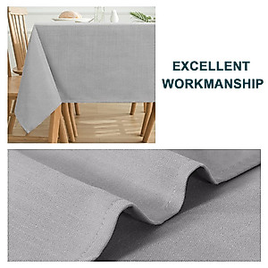 FantasDecor Square Tablecloth Linen Table Clothes for Square Tables 54 Inch Wrinkle Resistant and Waterproof Washable Linen Fabric Table Cover for Dining Room and Outdoor Use, Grey, 54 x 54 Inch