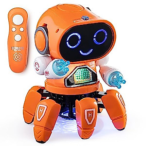 Bot Pioneer Dancing Robot Toy with Flashing Lights & Sound Effects - Kids RC Remote Control Robot with Moving Arms & Legs - Desk Robot Toys for Kids 3 4 5 6 7 8 - Birthday Gifts for Boys & Girls