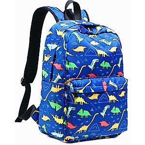 CAMTOP Preschool Backpack for Kids Boys Toddler Backpack Kindergarten School Bookbags (Cute Dinosaur-Dark Blue)