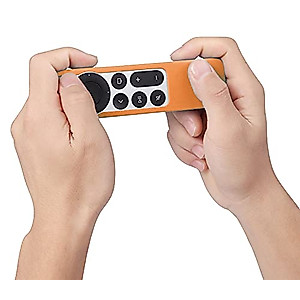 Remote Case for Apple TV 4K Siri Remote 2021 2022 - Auswaur Silicone Protective Remote Cover Case Compatible with Apple TV 4K / HD Siri Remote 2021 2022 Controller (2nd Gen/3rd Gen) - Orange