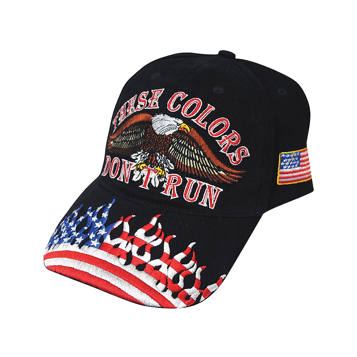 These Colors Dont Run Baseball Cap With Embroidered Eagle And American Flag
