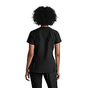 BARCO One 5105 4 Pkt V-Neck Princess Perforated Panel (Black, Medium)