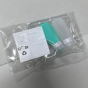 2 Pcs Silicone Travel Bottles,2oz Leak Proof Refillable Squeeze Containers with Transparent Carry Bag,Small Empty Travel Size Bottles for Shampoo,Conditioner,Lotion,Toiletries