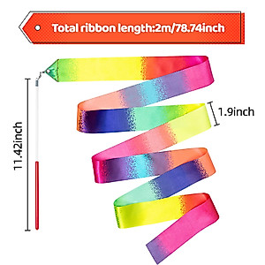 HAPMARS 20 Pack Ribbon Dancer Wands for Kids, Rainbow Streamers, Party Favors Goodie Bags Stuffers, Girls Birthday Gifts for Dance Gymnastics Pretend Play Princess Cat