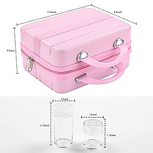 VTYHYJ 140 Grids Diamond Painting Storage Container with Diamond Art Accessories Tools Kit Hard-Shell Case Carrying Bag Organizer for 5D DIY Diamond Embroidery Nail Painting (Pink)