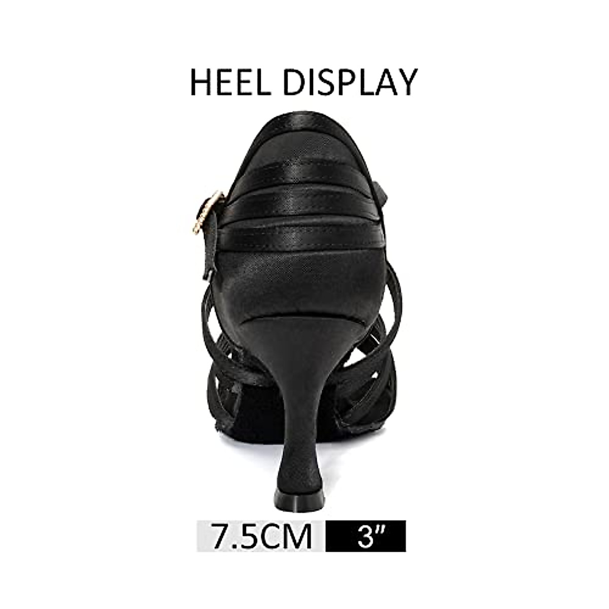 DKZSYIM Women's Satin Latin Dance Shoes Professional Ballroom Salsa Practice Performance Dancing Shoes,2324-Black-7.5,US 7