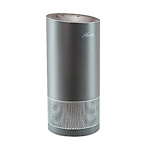 Hunter HP400 Round Tower Air Purifier for Small Rooms Features EcoSilver Pre-Filter, True HEPA Filter, Multiple Fan Speeds, Soft Touch Digital Control Panel, Sleep Mode, Timer, Accent Light
