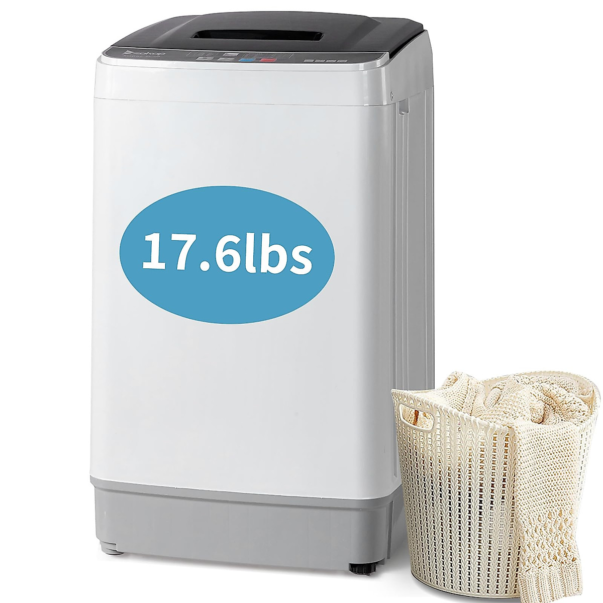 Winado Full Automatic Washing Machine, 17.6Lbs Top Load Portable Washer with Drain Pump, 10 Wash Programs 8 Water 2 in 1 Washer and Dryer for Apartments, RV, Camping