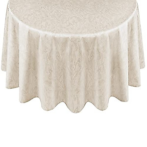 Newbridge Taupe Napa Leaf Solid Color Vinyl Flannel Backed Tablecloth, Hotel Quality Indoor/Outdoor Patio, Kitchen, BBQ, Dining Room Vinyl Tablecloth, 60” x 84” Oval
