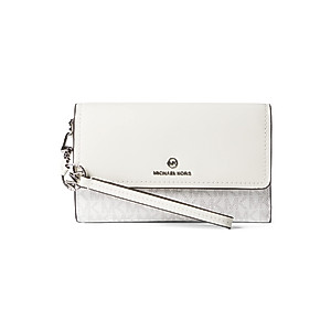 Michael Kors Jet Set Charm Large Flap Phone Wristlet Bright White One Size