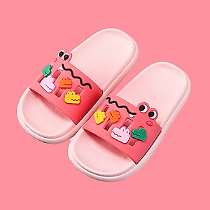 Gaoqi Kids And Children Slippers Outdoor And Indoor Boy And Girl Slide Slippers Sandals Size 3 Toddler Girl Sandals (Pink, 9-9.5 Years Big Kids)