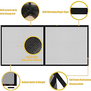LIAMST Garage Door Screen for 18x8FT,2 Car Garage Doors- Reinforced Fiberglass Door Screen,Stronger High Energy Magnets ， Magnetic Screen Door