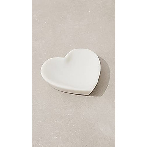 The Little Market Women's Marble Heart Dish, White Marble, One Size