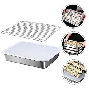 UTHCLO 1Set Dumpling Freezer Box Multi Function Food Storage Container with Lids Stackable Kitchen Organizer Bin for Fridge and Pantry