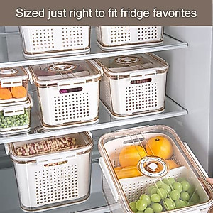 OCOSOLO Fridge Vegetable and Fruit Storage Containers - Set of 3 Produce Storage Containers with Lids and Vents - Save containers for storing fresh vegetables, fruit, salads, berries