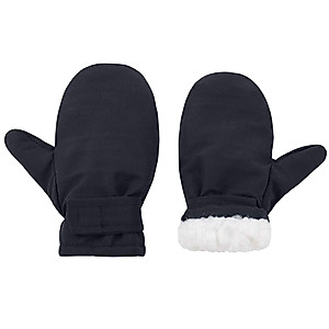 Zando Toddler Mittens Waterproof Snow Gloves Kids Gloves Lined Fleece Gloves Winter Warm Baby Mittens Toddler Gloves 01 Black 6-24 Months