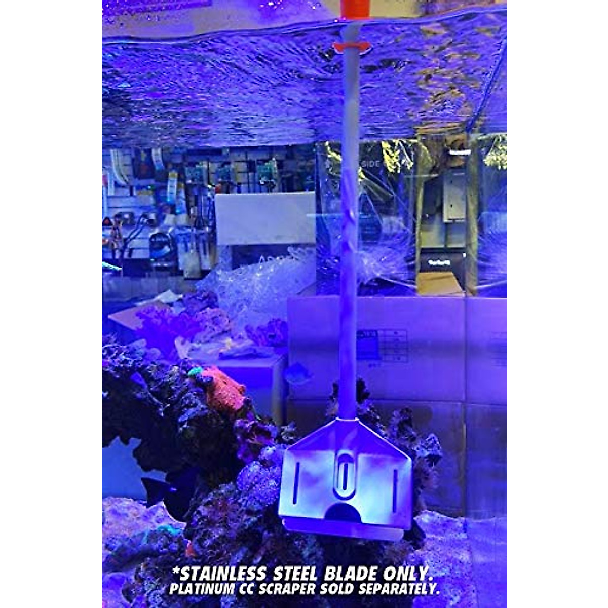 FL!PPER Platinum Aquarium Scraper Stainless Steel Replacement Blade for Fish Tank Cleaning - Replacement Stainless Steel Blade for Glass Tanks - Aquarium Cleaner Blade Card