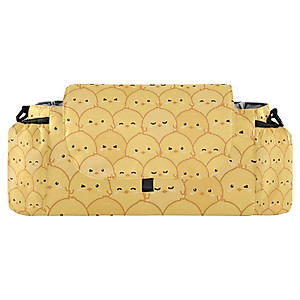 Sinestour Little Yellow Chickens Stroller Organizer with Cup Holder Universal Stroller Organizer Bag Detachable Shoulder Strap Stroller Accessories for Diaper Toys Snacks Keys Fit All Baby Stroller