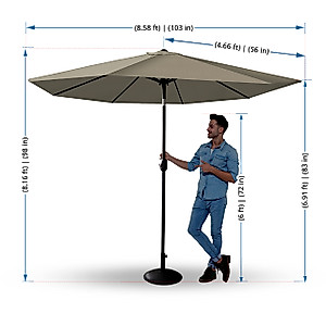 BANNER BUZZ MAKE IT VISIBLE BannerBuzz, Solid Market Umbrella, Topper & Hardware, Tent Fabric, 270 GSM, Dye Sublimation Printing Available in Octagon Shape (Beige)