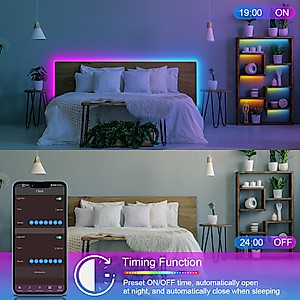 HBOWMDJIA 100ft Led Lights for Bedroom, Led Strip Lights Music Sync Corlor Changing, Led Light Strip with Remote & App Control RGB Strip, Led Lights for Room Dorm Home Classroom Ceiling Decor