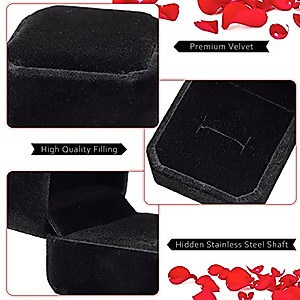 Laumoi 36 Pcs Velvet Ring Box for Wedding Ceremony Engagement Ring Box Jewelry Boxes Packaging Display Ring Case Earring Storage Holder for Proposal Anniversary Birthday Gift (Black)