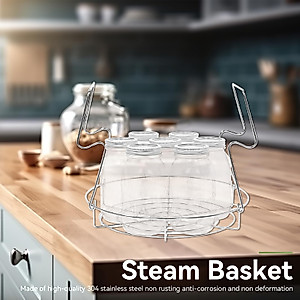 HERCHR Canning Rack, Stainless Steel Canning Rack with Handles for Regular Wide Mouth Mason Jars, 27.5cm