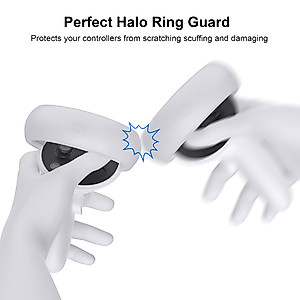 Hzlucki Halo Silicone Controller Cover Compatible with Oculus Meta Quest 2 Controller, Soft Silicone Grips Cover, 1Pair / White