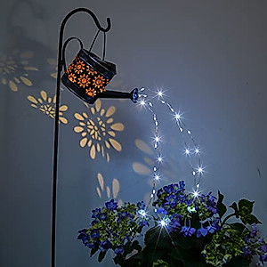 Solar Lights Outdoor for Garden - Watering Cans Crackle Metal Solar Yard Garden Stake Lights - Waterproof LED Lights for Garden,Lawn,Patio or Courtyard