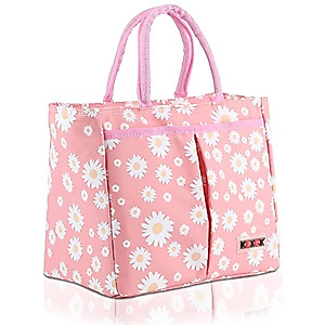 KEXGX Lunch Bag for Women, Insulated Lunch Bag Lunch Box for adults Lunch Box for Women Reusable Thermal Cooler Lunch Box for Work School Picnic Outdoor (Pink)