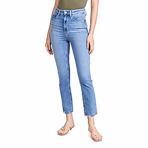 PAIGE Women's Ultra High Rise Cindy Distressed Jeans