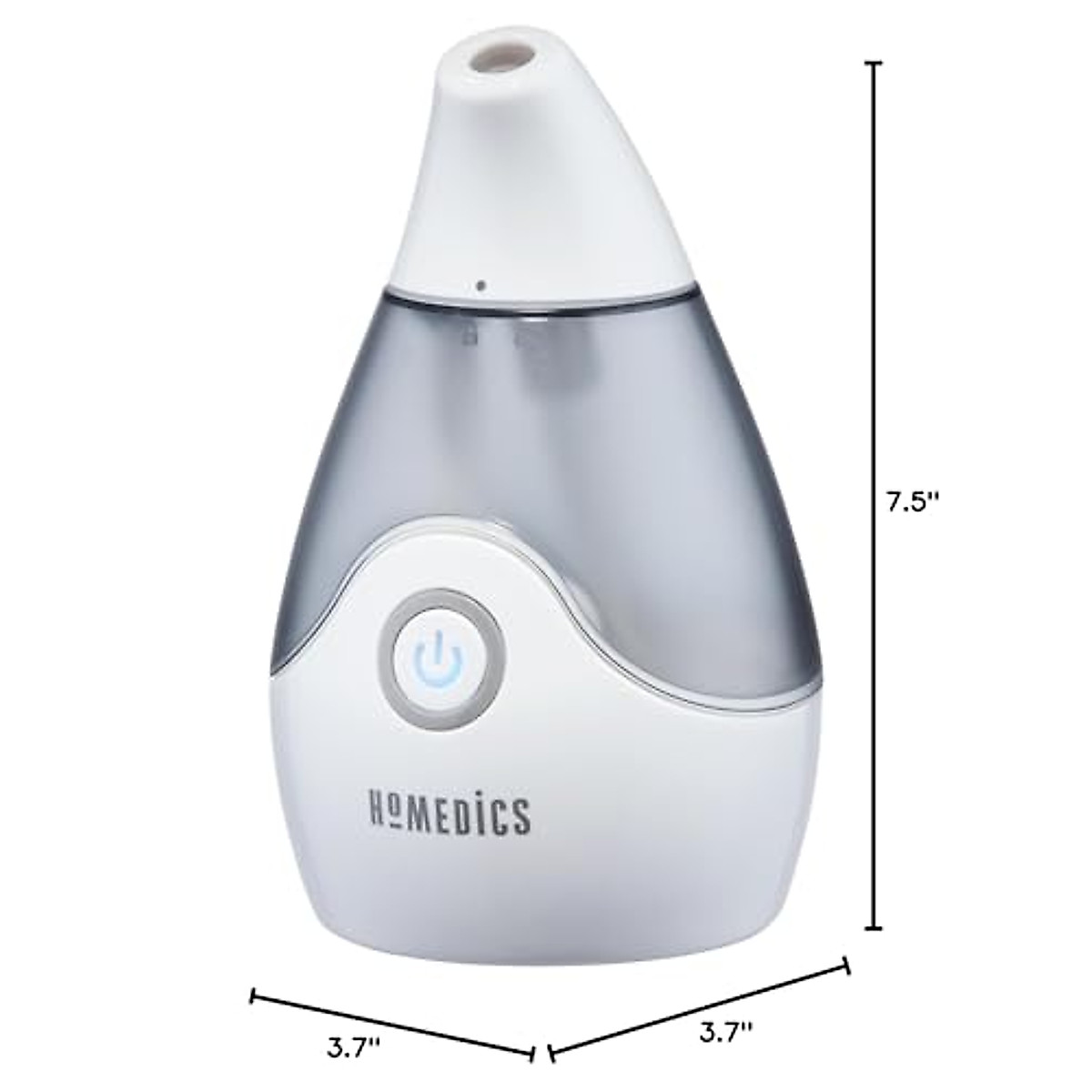 Homedics TotalComfort Ultrasonic Personal Humidifier – Small Portable Air Humidifiers for Bedroom, Plants, Office, Travel – Ultra Quiet 22oz Cool Mist Humidifiers, White