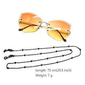 Jurxy 3PCS Eyeglass Chain Sunglass Strap Holder Reading Glass Cords Lanyard Beaded Necklace Chain Eyewear Retainer Chain Metal Beaded Eyeglasses Long Necklace Fashion Accessories