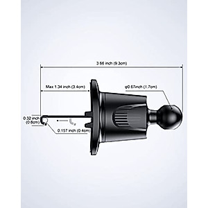 Car Phone Mount Vent Clip, Car Phone Holder Mount 360° Rotation, Adjustable Clip, Big Phone & Thick Case Friendly, Compatibility Fit for All 4"-7" Smartphone, Cell Phone Automobile Cradles Universal