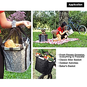 GLE2016 CZXJKKL Bike Basket, Foldable Small Pet Cat Dog Carrier Front Removable Bicycle Handlebar Basket Quick Release Easy Install Detachable Cycling Bag Mountain Picnic Shopping