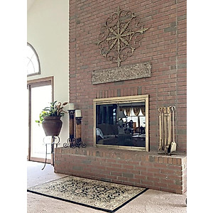 Pilgrim Home and Hearth 18086 Sinclair Fireplace Tool Set, Burnished Brass, 20 Pounds