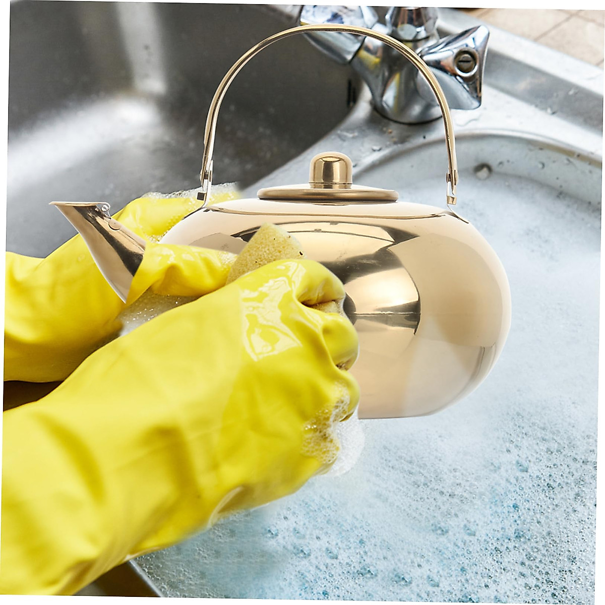 COLLBATH Stainless Steel Pot Heater Home Tea Maker Boiling Water Kettle Espresso Machine Loose Teapot Milk Strainer Coffee Espresso Coffee With Infusers Kettles Silver