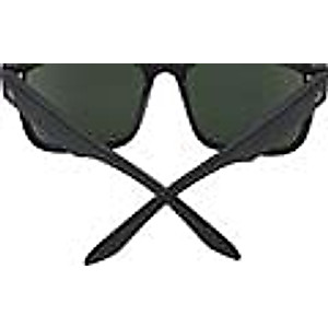 Spy Optic Discord Square Sunglasses, Soft Matte Black/Happy Gray Green, 57 mm
