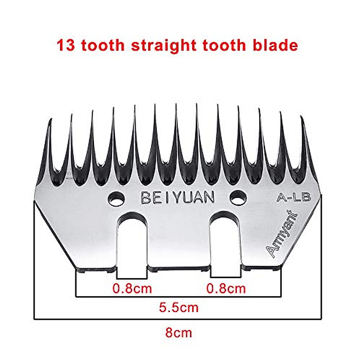FUYUAN Sheep Shears Blades Straight Replacement 13-Tooth Electric Sheep Scissors, Universal Replacement Blades