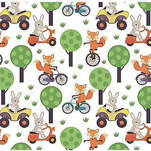 Stesha Party Woodland Animal Gift Wrapping Paper for Baby Shower, Birthday, Holiday - Folded Flat 30 x 20 Inch (3 Sheets)
