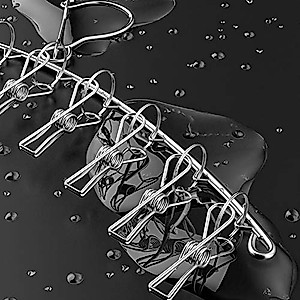 Magik Stainless Steel Laundry Drying Rack Clothes Socks Hanger w/ 10 Clips(3 Pack)