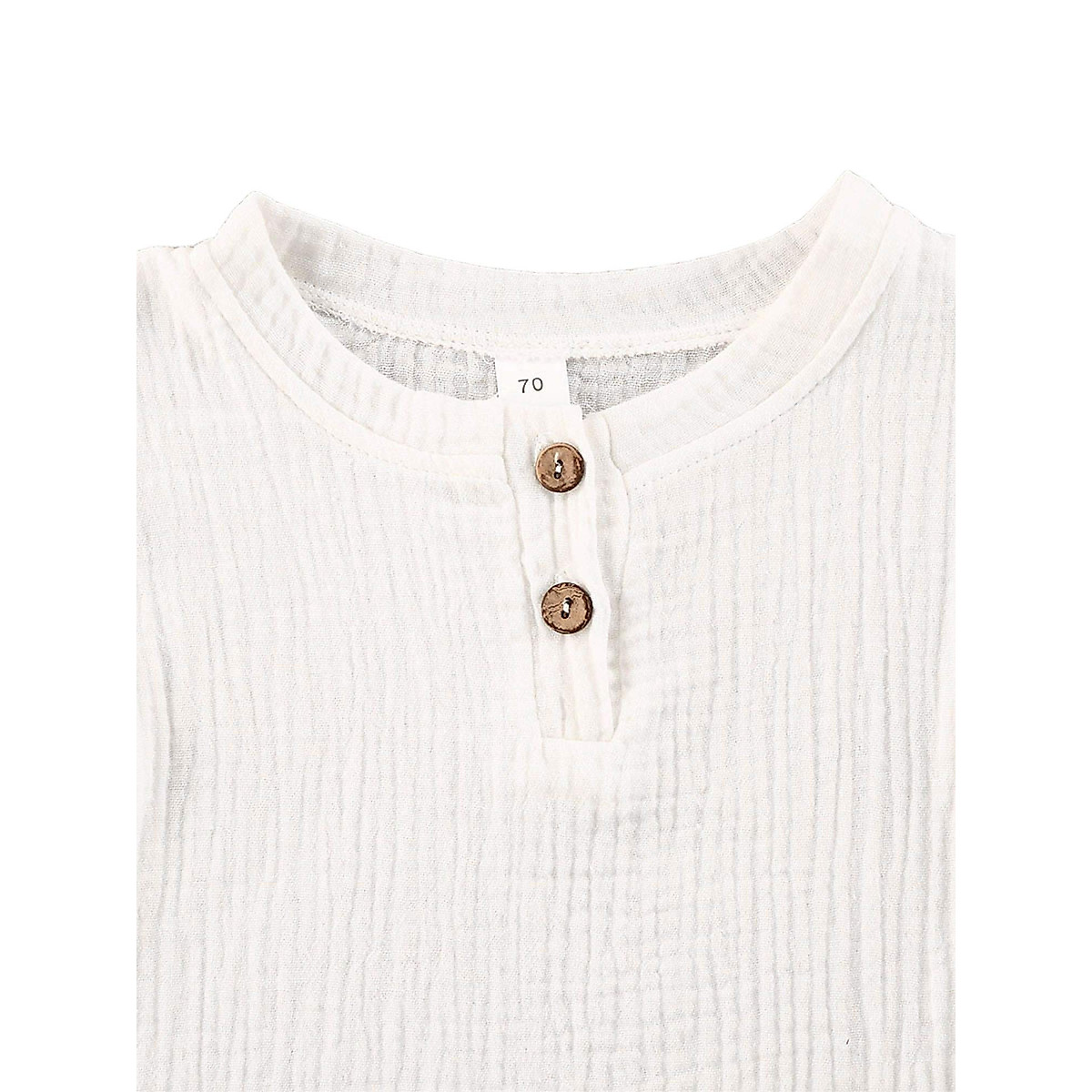 Baby Boys Short Sleeve T-Shirt Tops Elastic Waistband Shorts Set Toddler2Pcs Summer Outfits Clothes (Linen White + Strips, 12-18M)